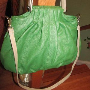 H&S Collection | Bags | Hs Collection Made In Italy Leather Green Bag ...